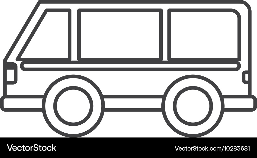 Bus vehicle transport isolated icon Royalty Free Vector