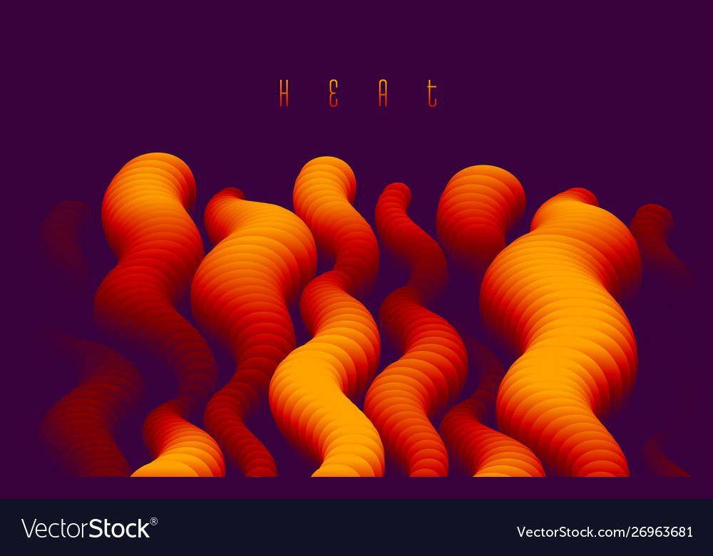Dimensional gradient flame shape element Vector Image