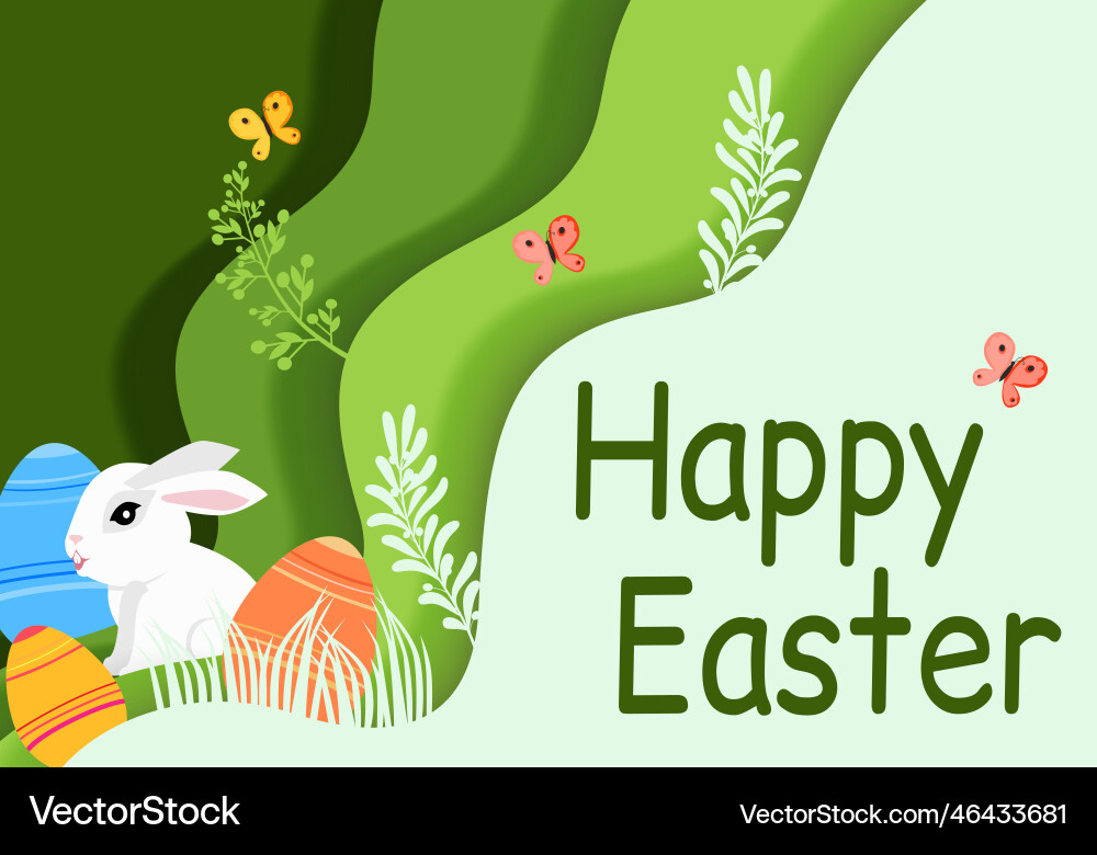 Easter poster and banner template with eggs Vector Image