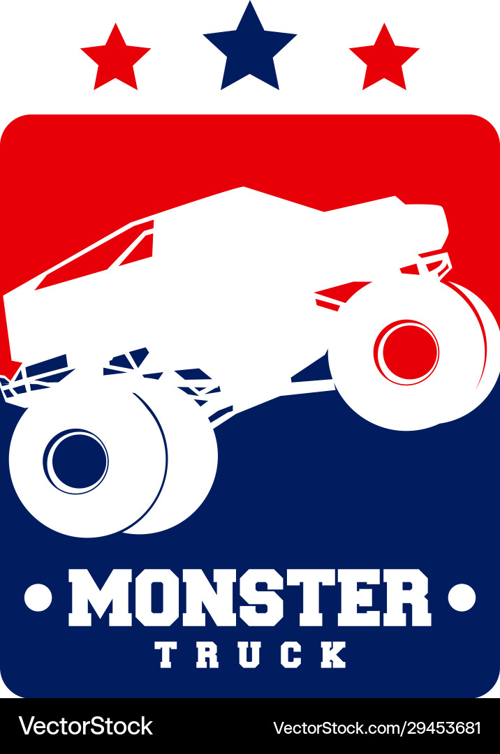Extreme monster truck logo Royalty Free Vector Image