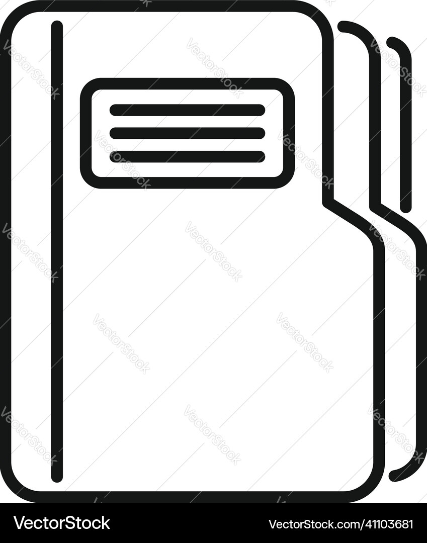 Finance bank folder icon outline people Royalty Free Vector