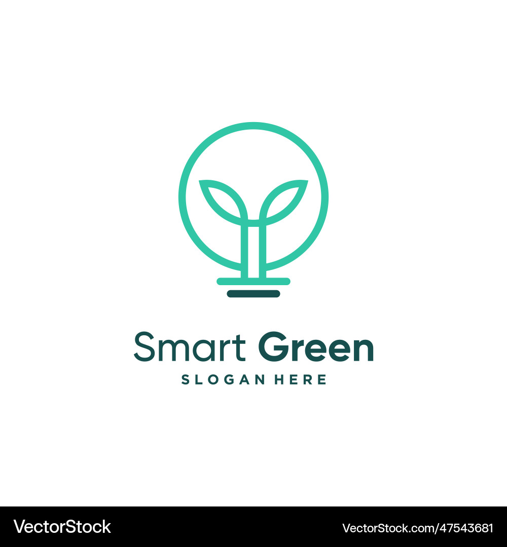 Green idea logo design for company Royalty Free Vector Image