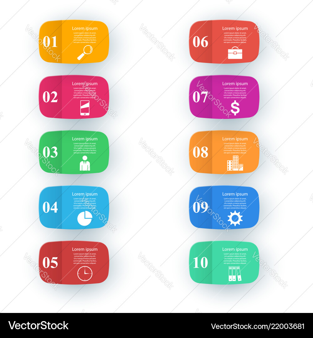 Infographic design list of 10 items Royalty Free Vector