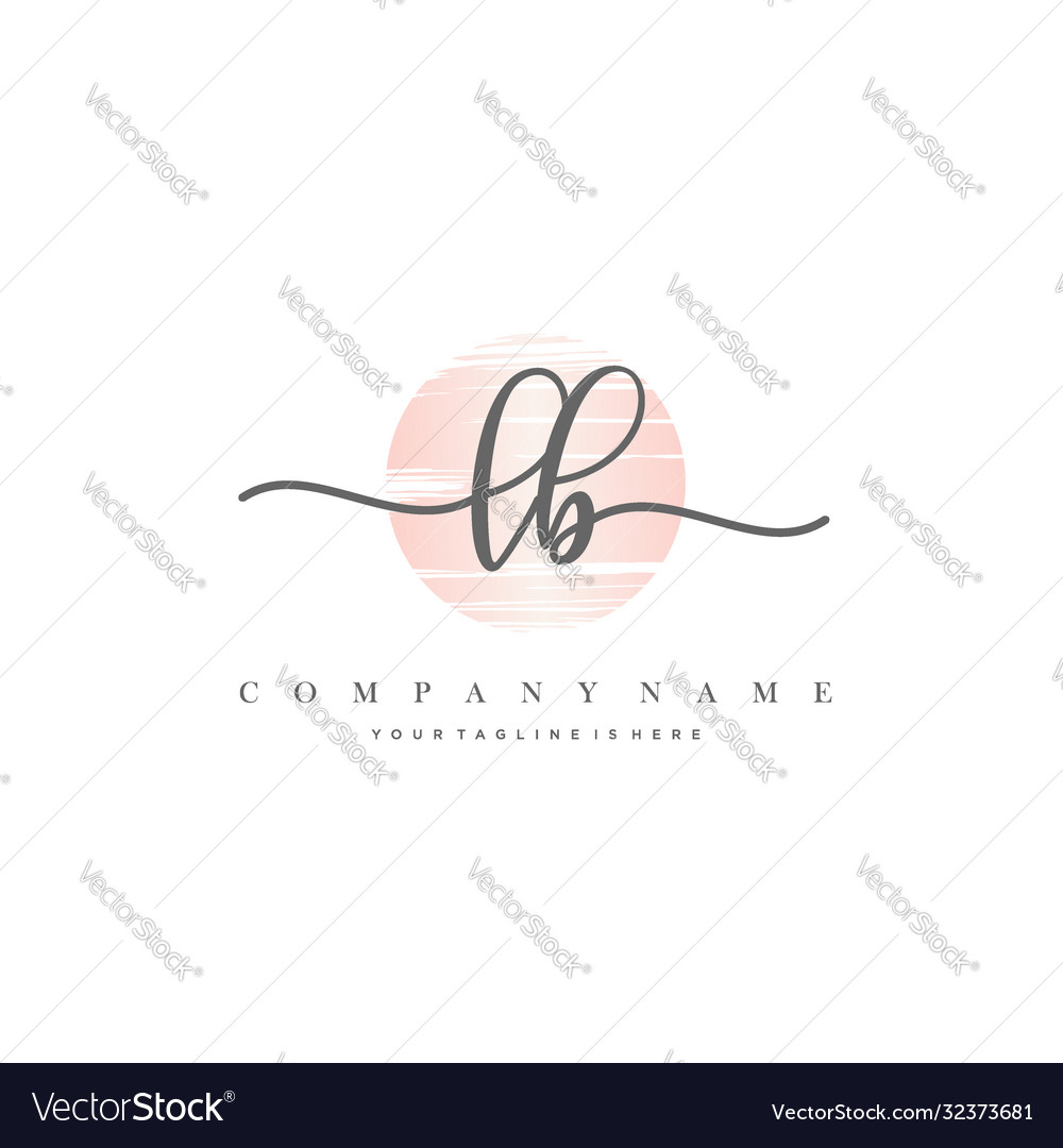 Lb initial handwriting logo Royalty Free Vector Image