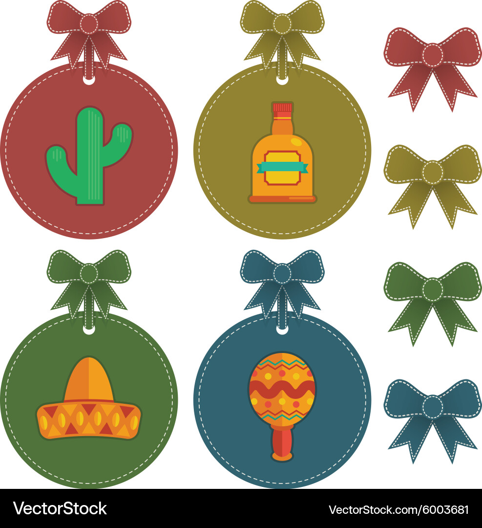 Mexican labels Royalty Free Vector Image - VectorStock