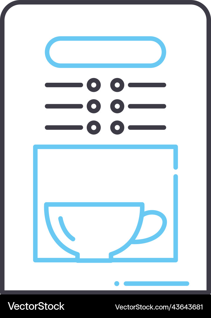 Office coffee machine line icon outline symbol Vector Image