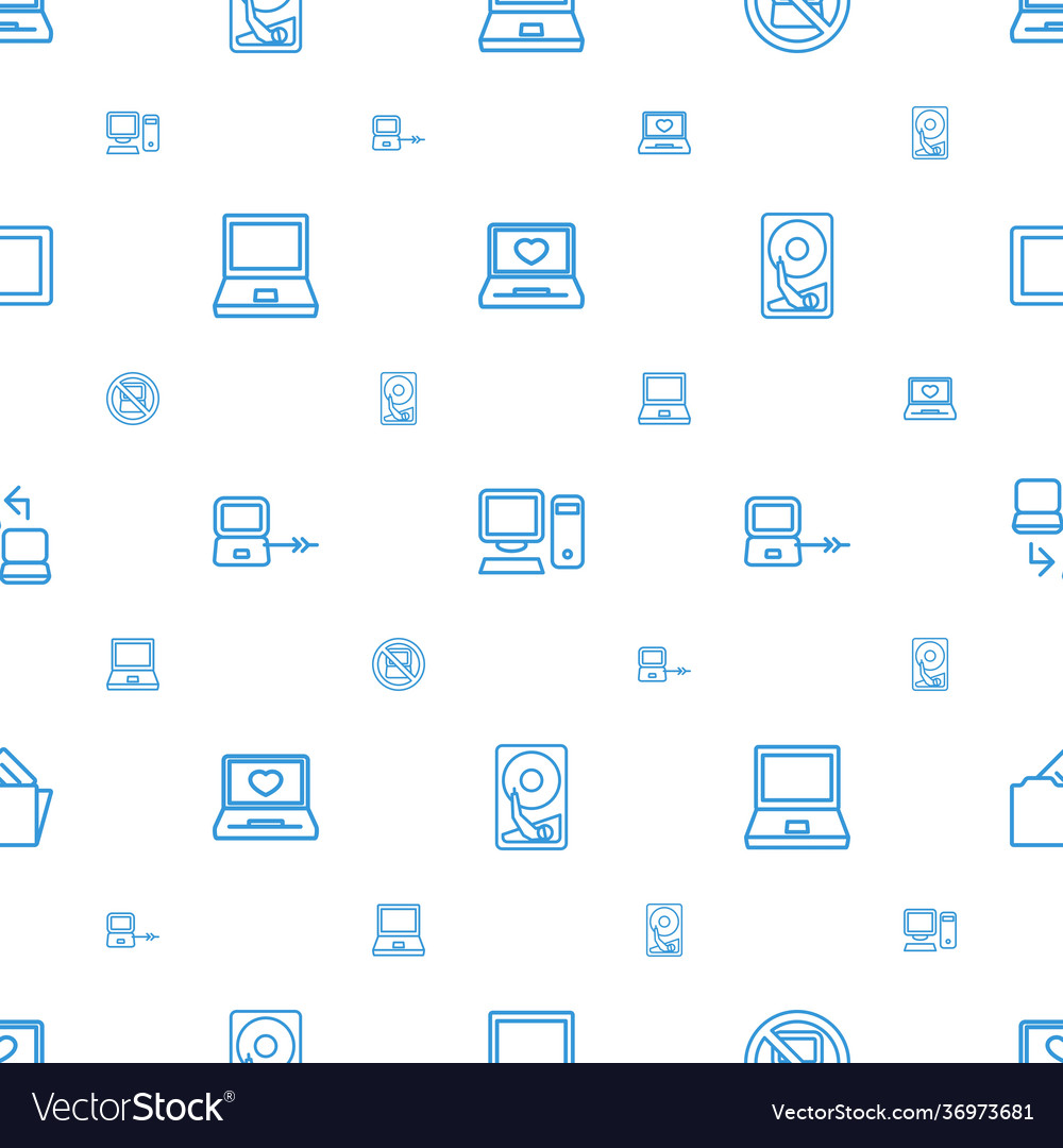 Pc icons pattern seamless white background Vector Image
