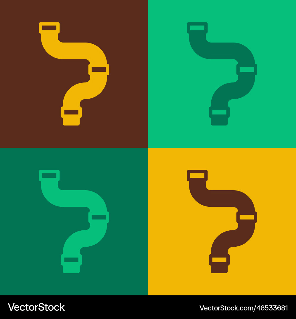 Pop art industry metallic pipe icon isolated Vector Image