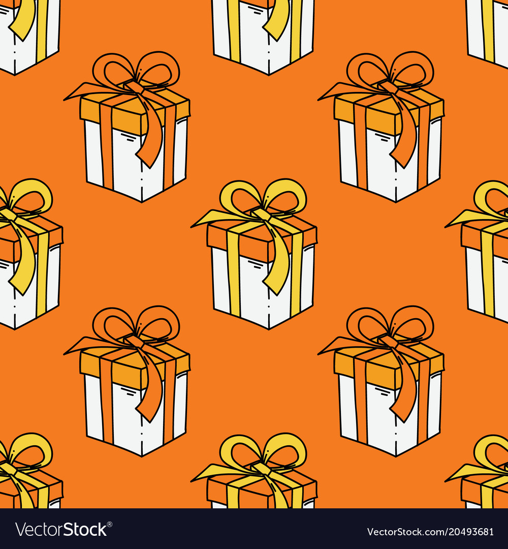 Present box seamless pattern Royalty Free Vector Image