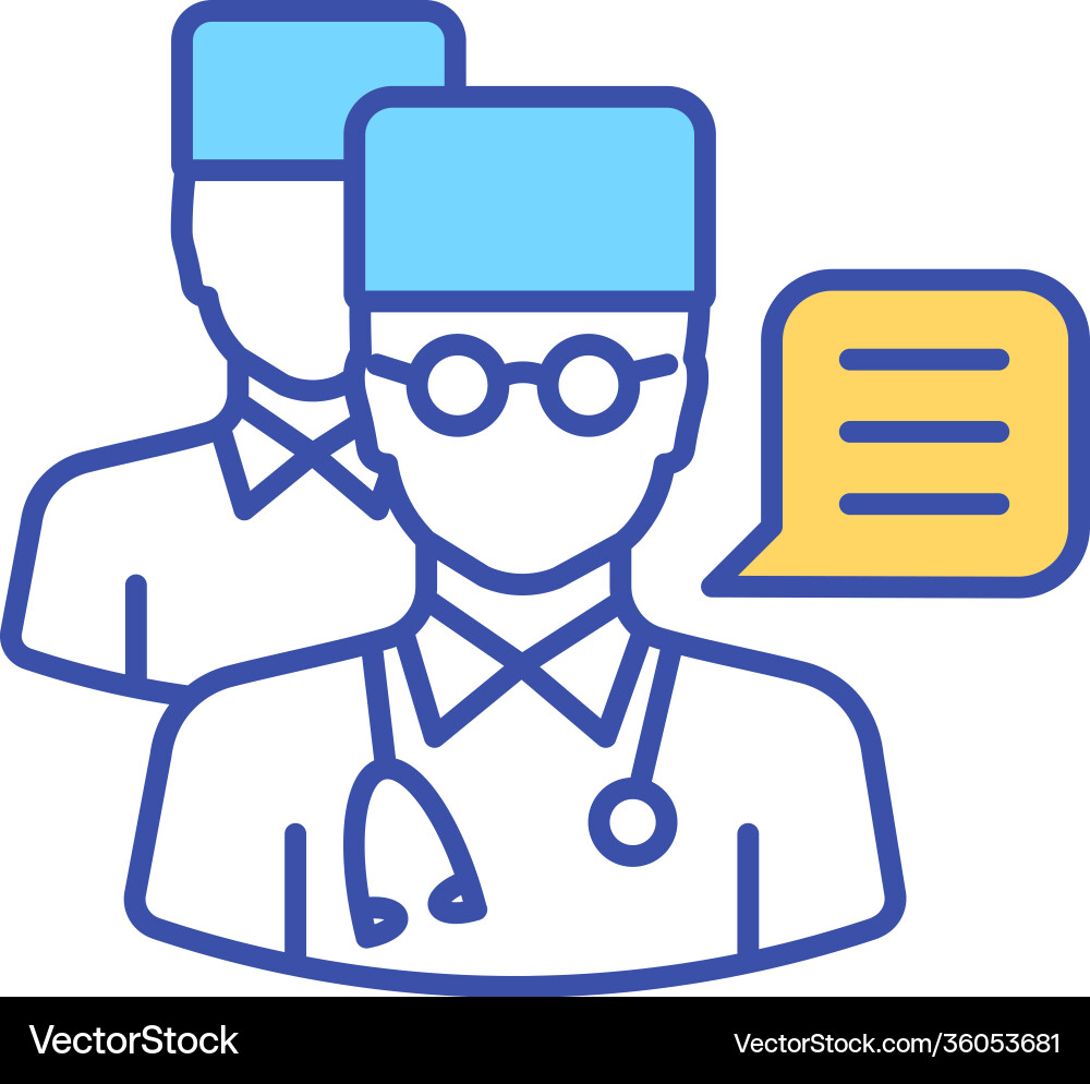 Second doctor option rgb color icon Royalty Free Vector