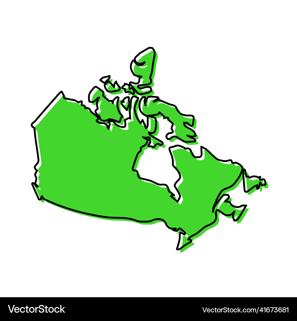Simple outline map of canada stylized line design Vector Image