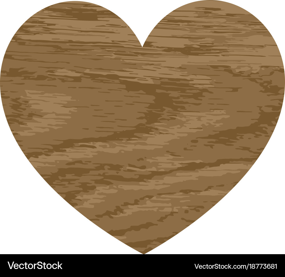 Wooden heart with an oak Royalty Free Vector Image