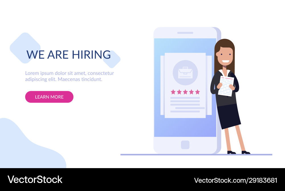 Young girl hr manager is standing with documents Vector Image