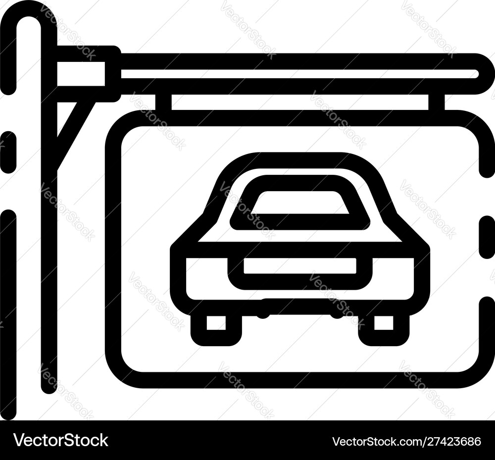 Car parking board icon outline style Royalty Free Vector