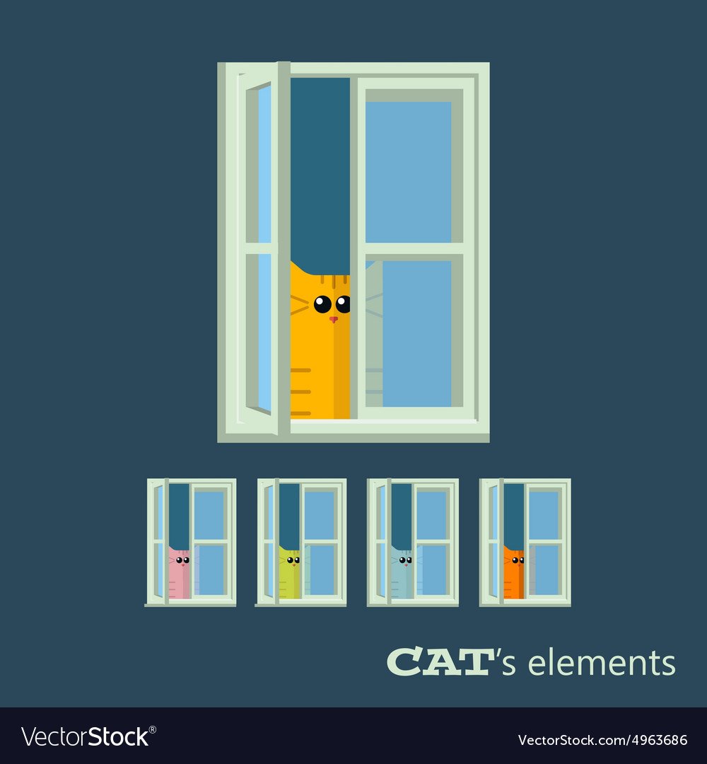 Cats elements Royalty Free Vector Image - VectorStock