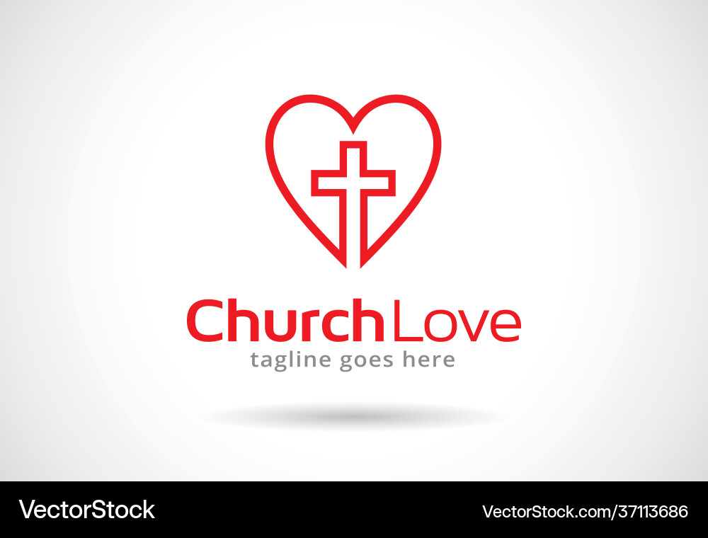 Church love logo template design emblem Royalty Free Vector