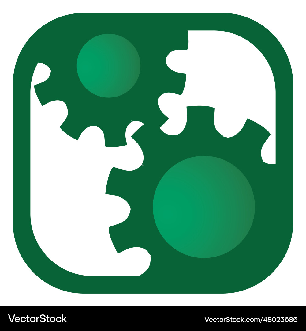 Cogwheels square button Royalty Free Vector Image