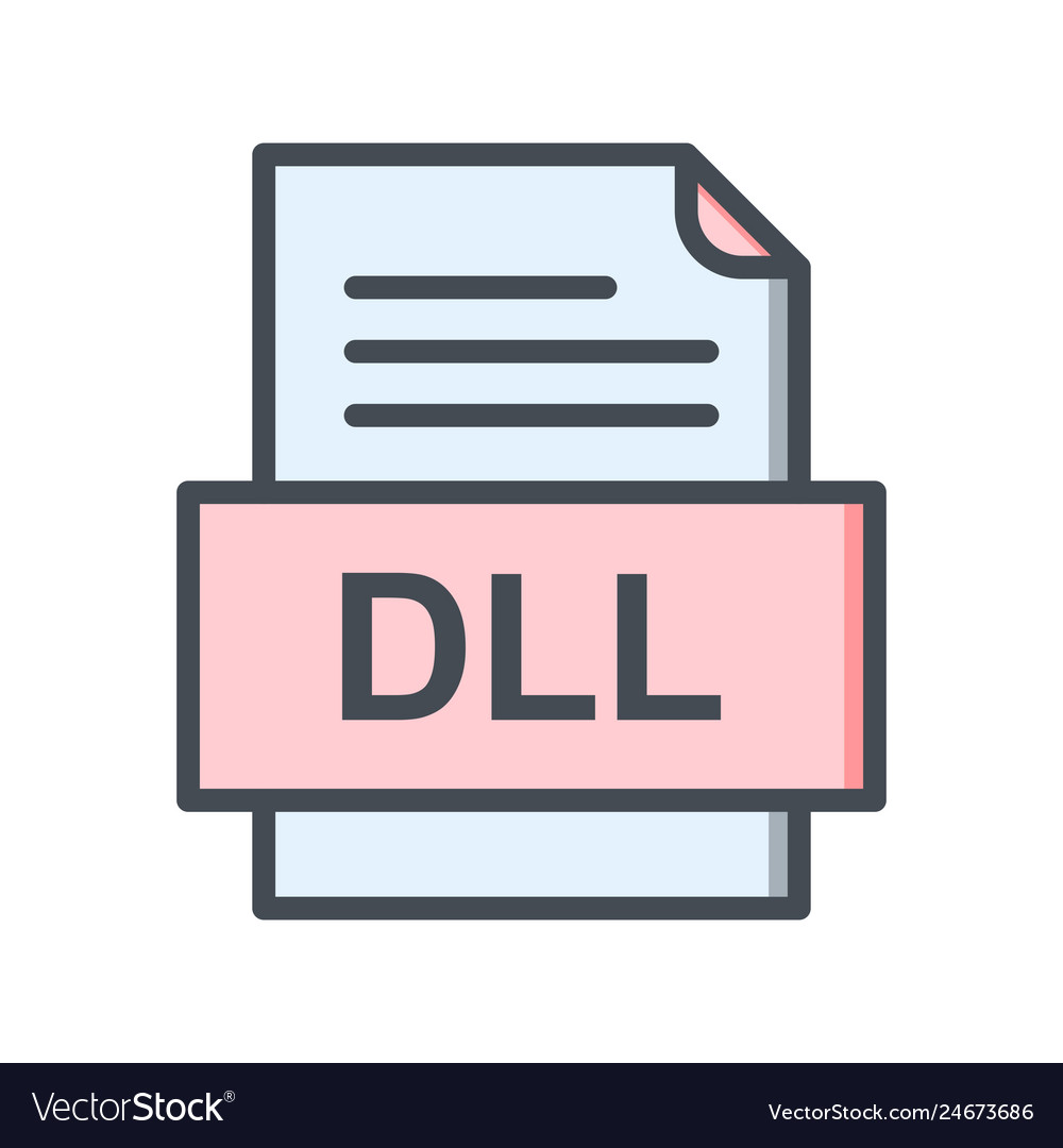 Dll file document icon Royalty Free Vector Image