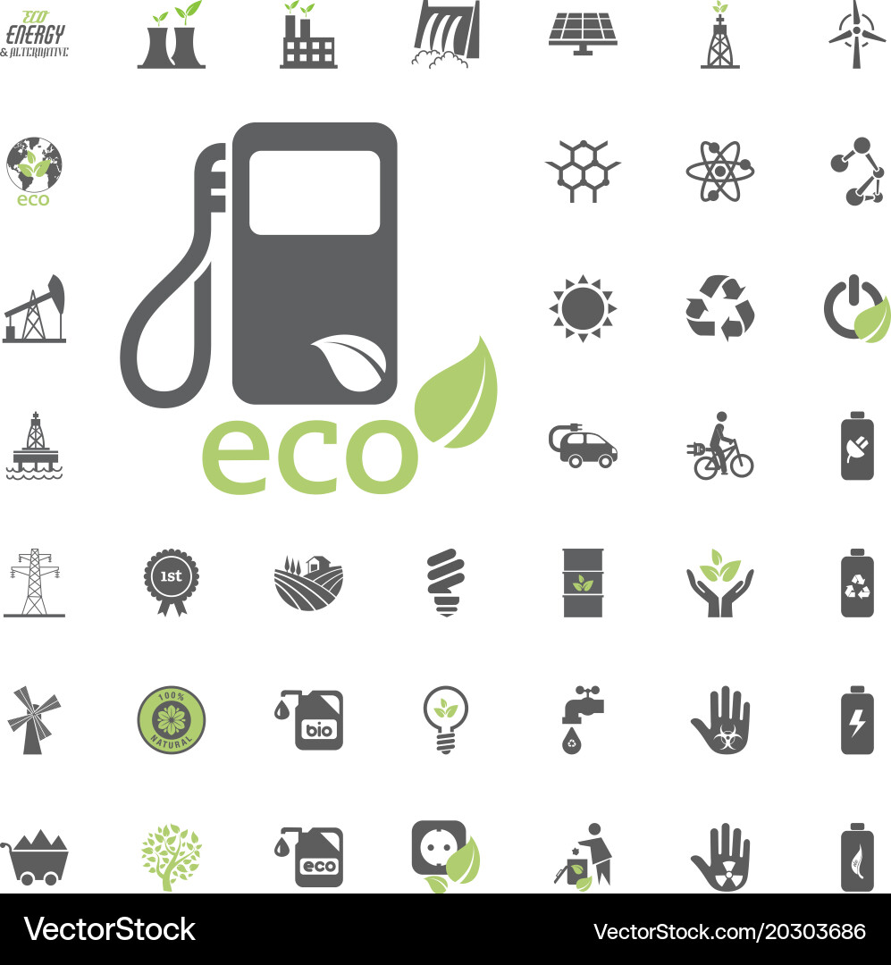 Eco fuel icon and alternative energy Royalty Free Vector