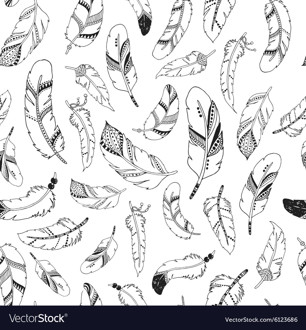 Feather background retro pattern Royalty Free Vector Image