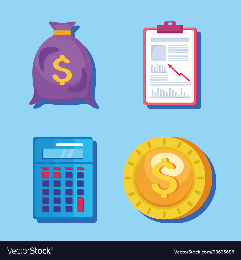 Four financial management icons Royalty Free Vector Image