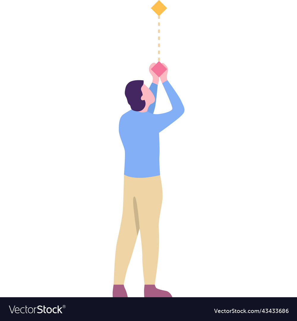 Man working on database integration icon Vector Image