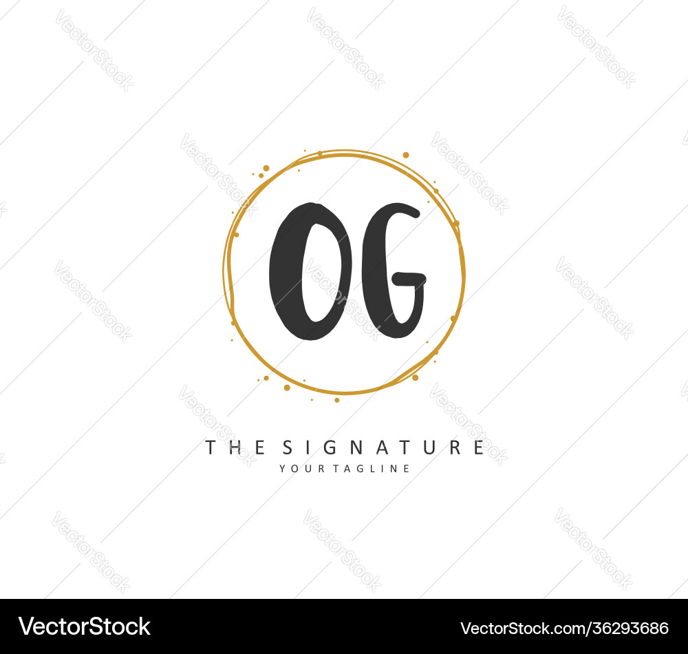 Og initial letter handwriting and signature logo Vector Image