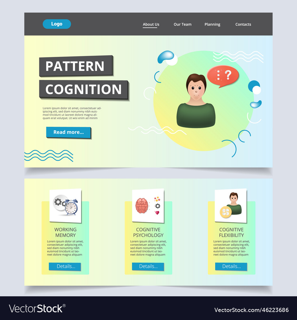 Pattern recognition flat landing page website Vector Image