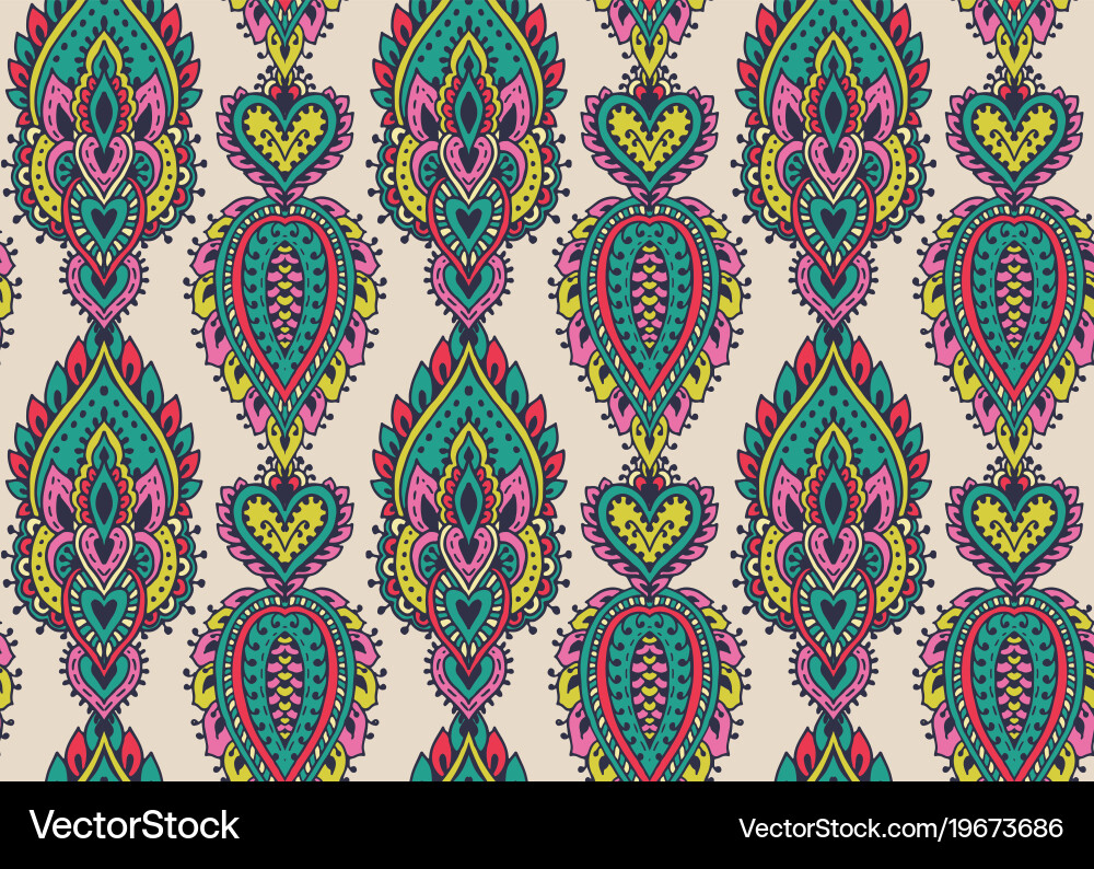 Seamless pattern with henna mehndi floral Vector Image