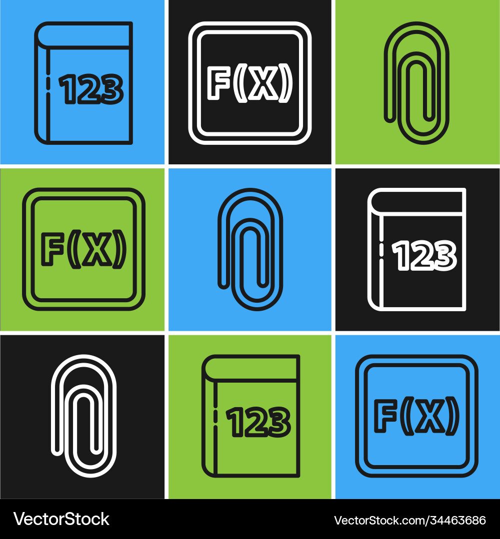 Set line test or exam sheet and pen book Vector Image