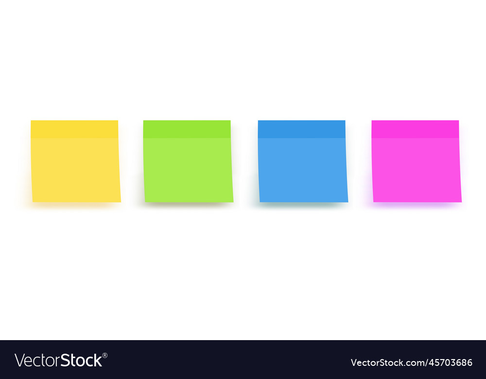 Sticky colored notes post note paper Royalty Free Vector