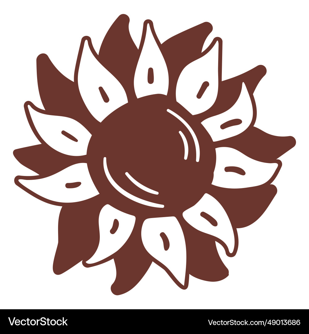 Sunflower doodle nature Royalty Free Vector Image