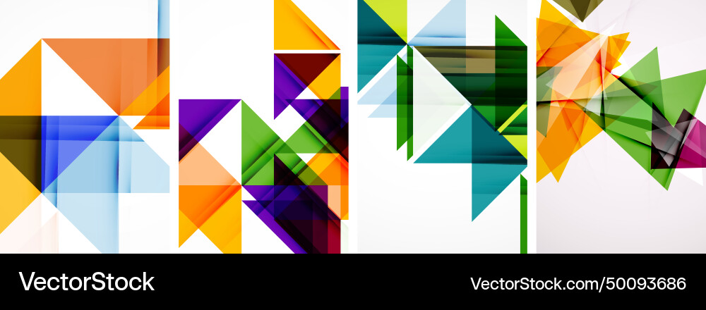 Triangle poster set for wallpaper business card Vector Image