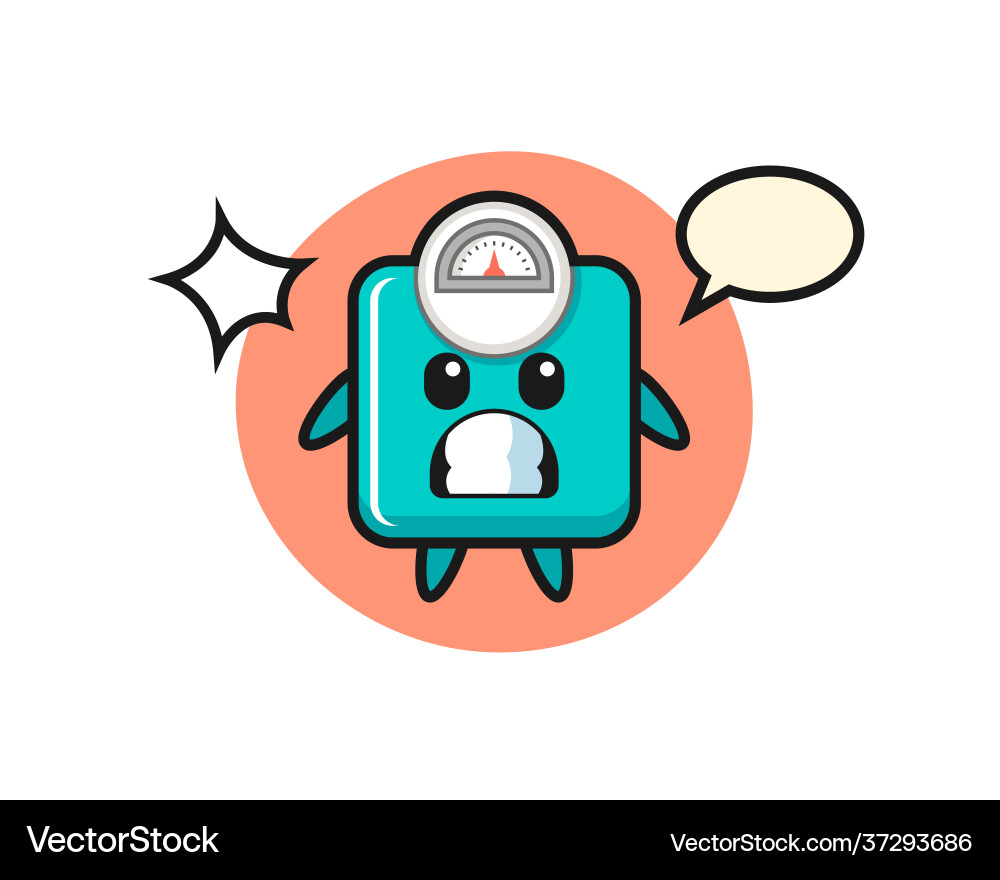 Weight scale character cartoon with shocked Vector Image