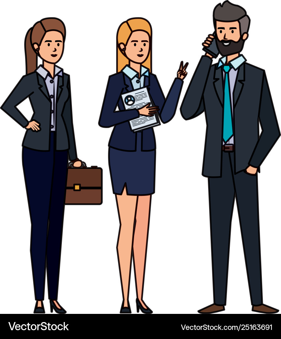 Business people calling with smartphone Royalty Free Vector