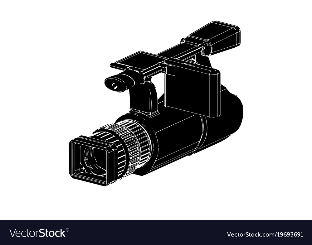 Camera on white background Royalty Free Vector Image