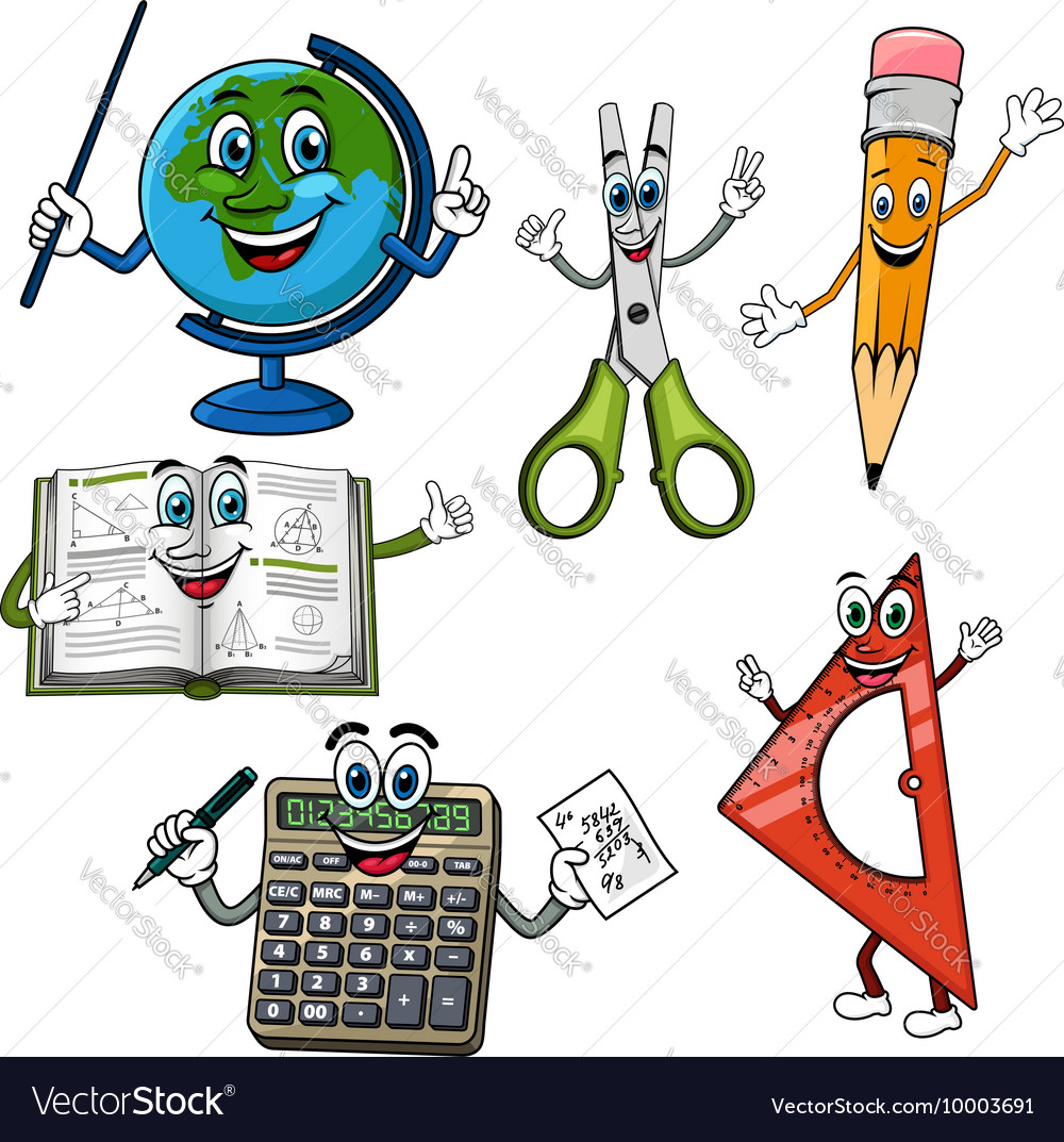 Stationery School Supplies Cartoon at Winifred Thompson blog