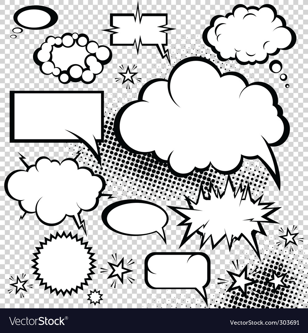 Comic bubbles collection Royalty Free Vector Image
