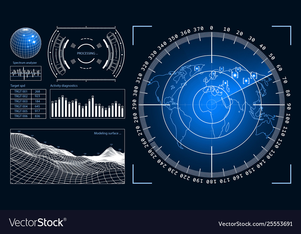 Futuristic user interface hud tech elements Vector Image