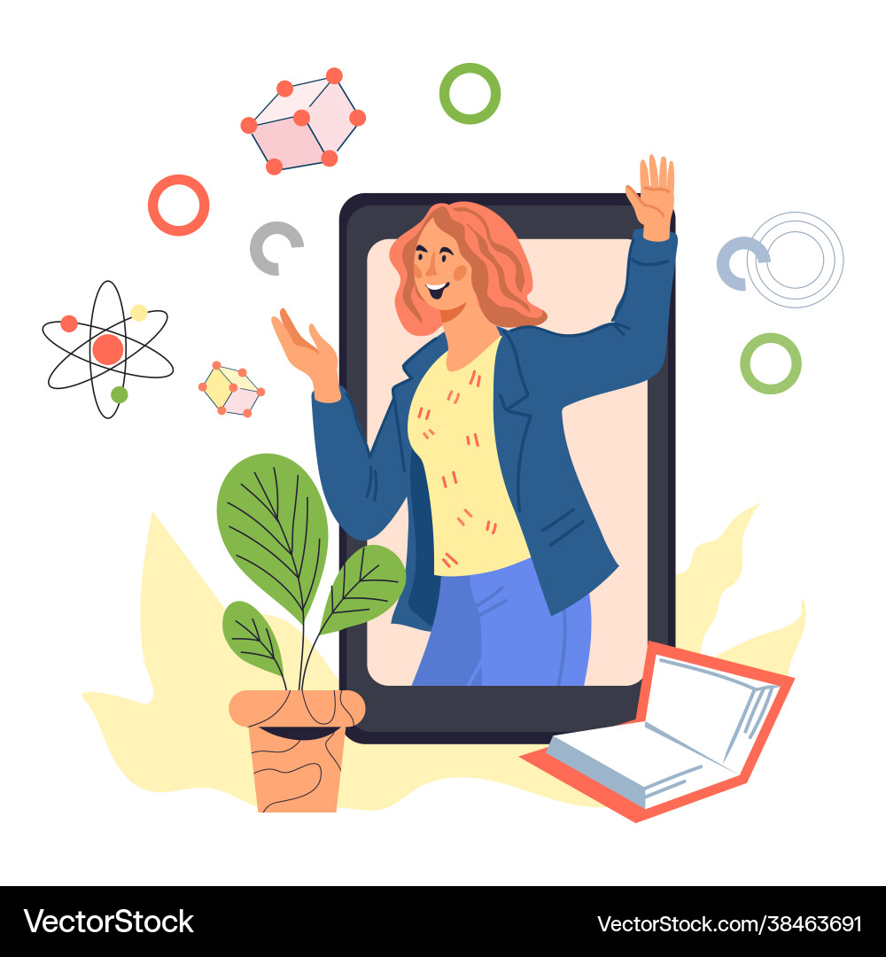 Online distance courses and remote education Vector Image