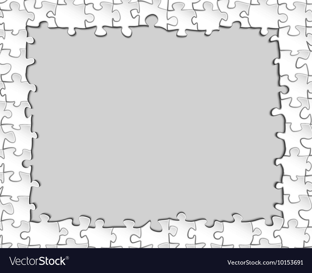 Picture frame of puzzles Royalty Free Vector Image