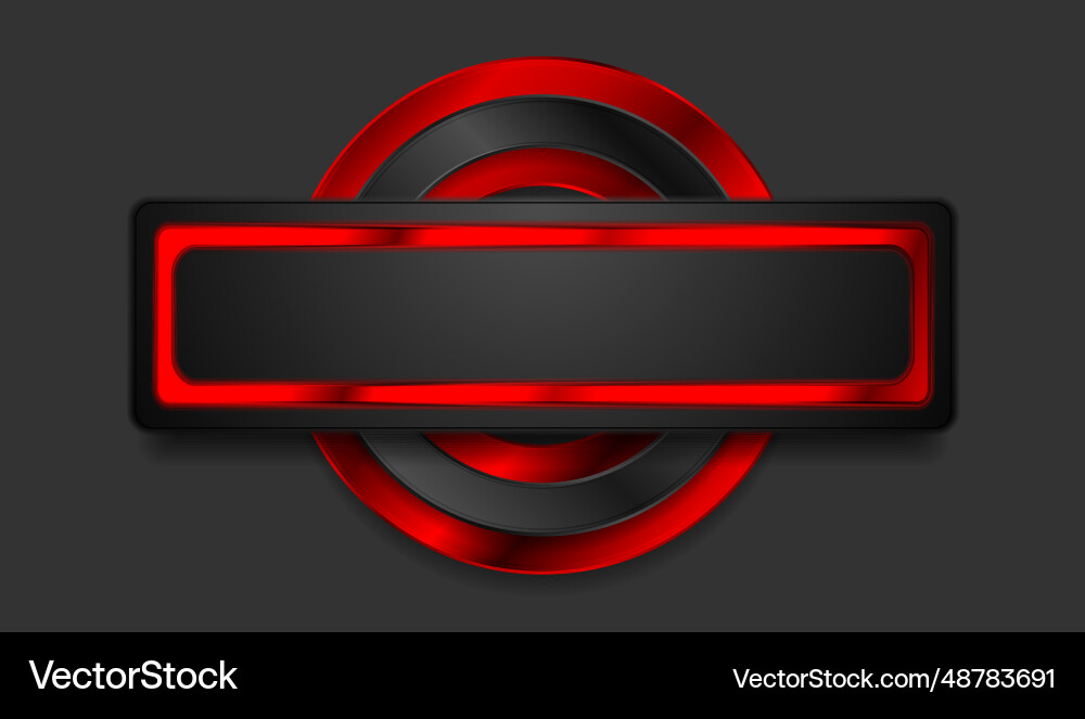 Red and black glossy frame label banner Royalty Free Vector