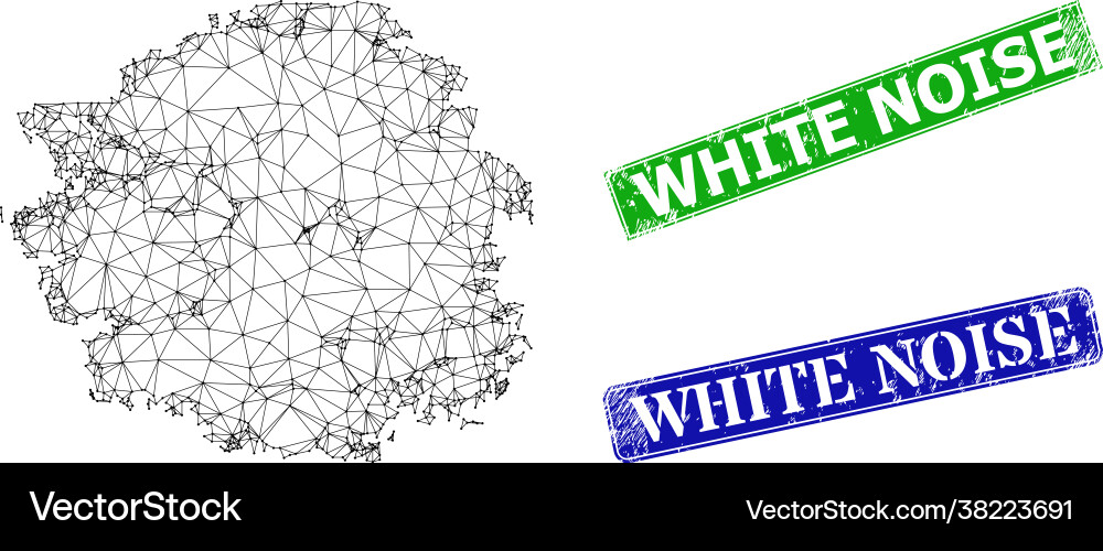 Rubber white noise stamps and polygonal mesh Vector Image