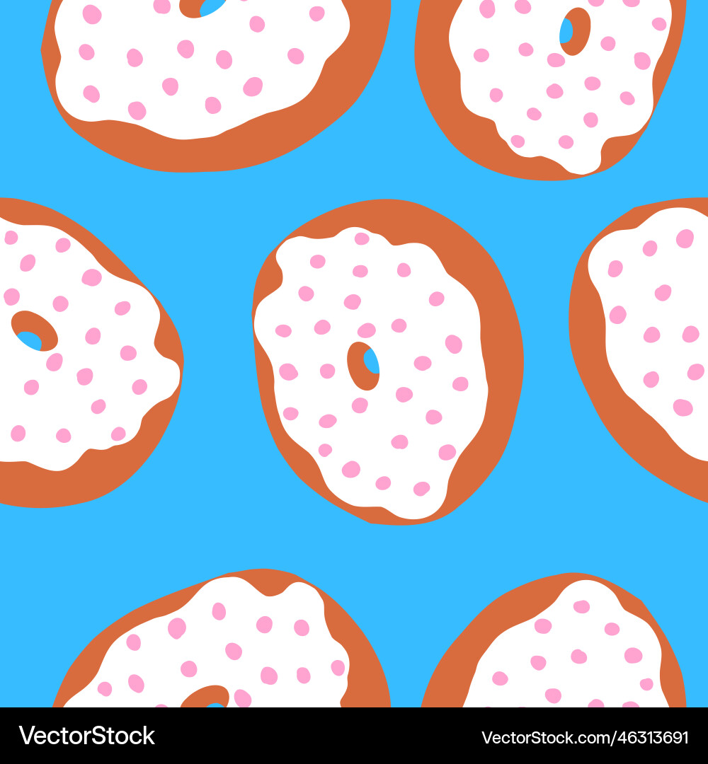 Seamless pattern of donuts with pink balls white Vector Image