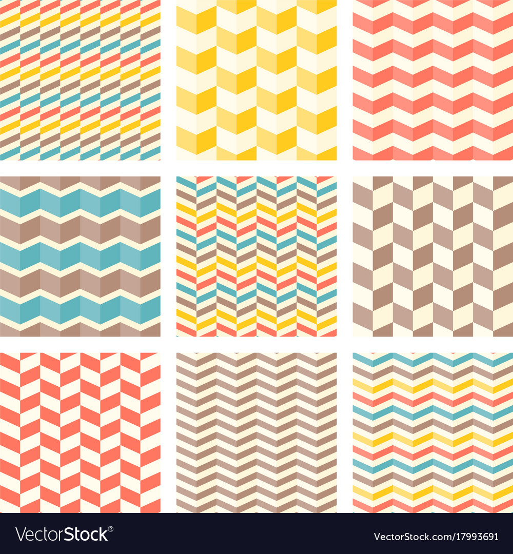 Set of chevron and zigzag seamless pattern Vector Image