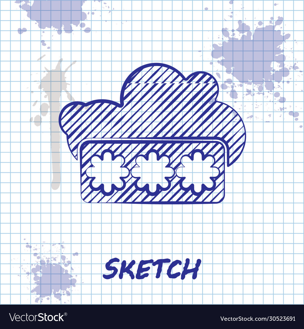 Sketch Line Password Protection And Safety Access Vector Image