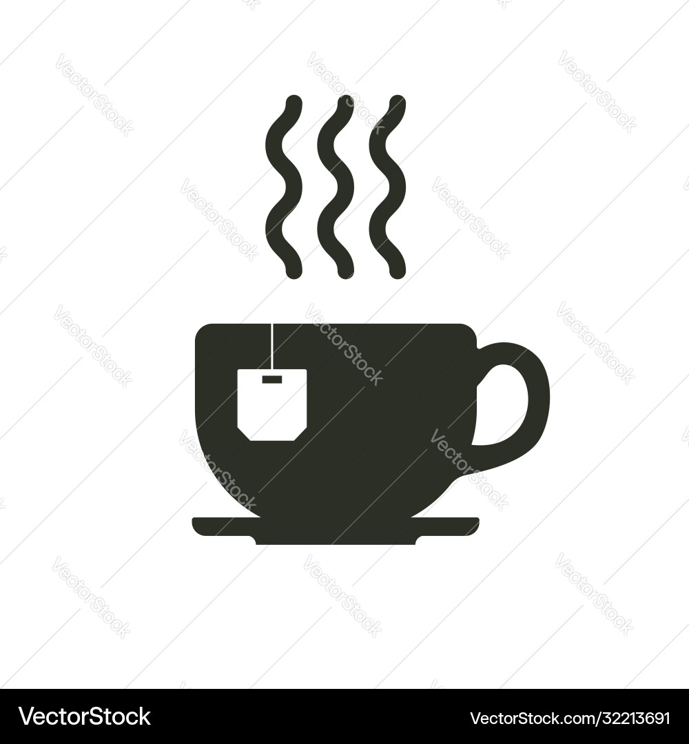 Tea cup icon with teabag cafe and coffee related Vector Image