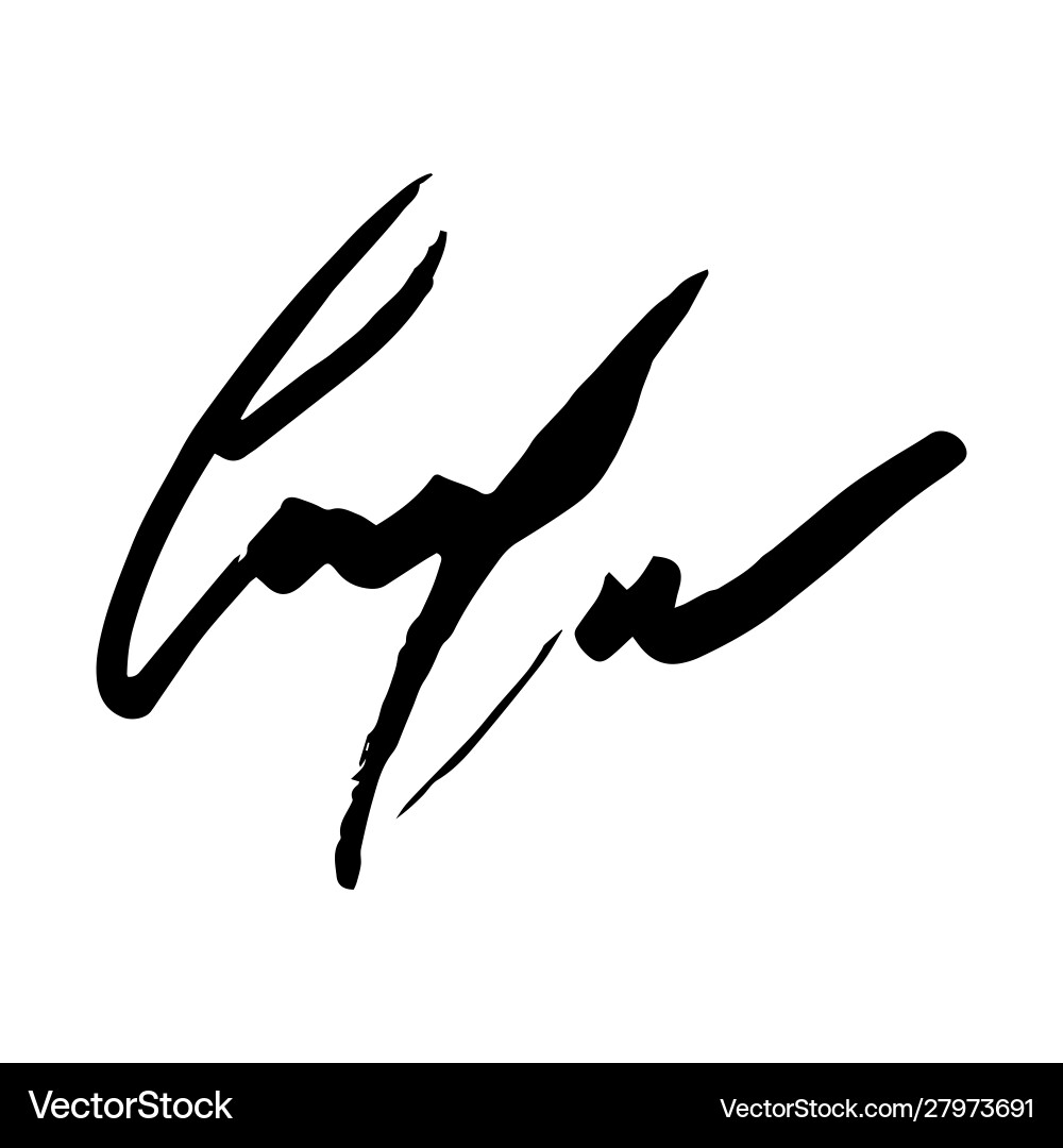 Unreadable handwriting font signature text Vector Image