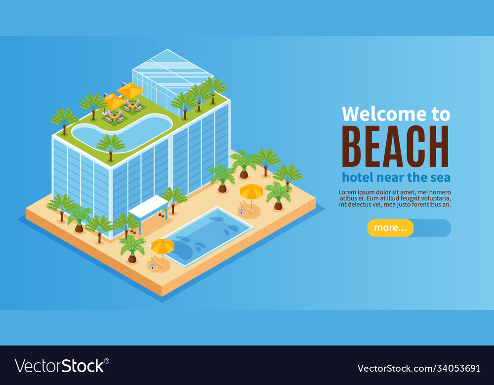 Welcome to beach banner Royalty Free Vector Image