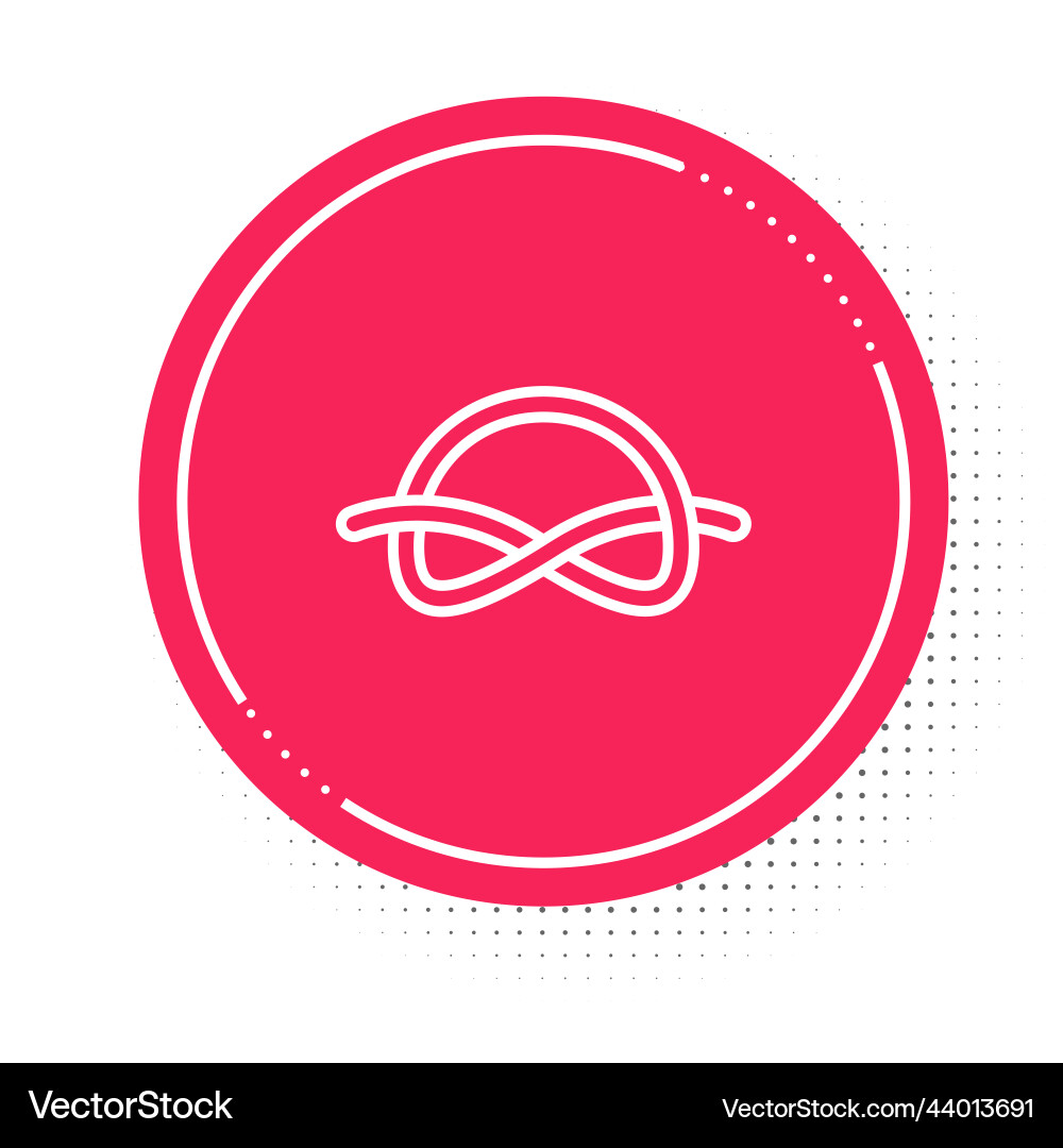 White line nautical rope knots icon isolated Vector Image
